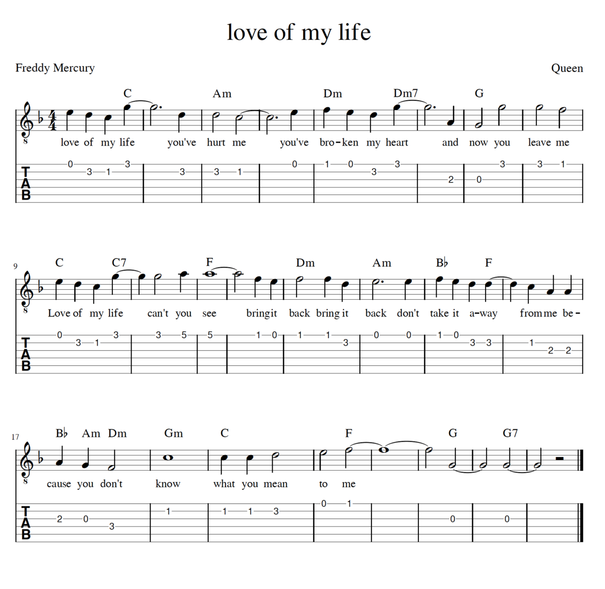 How to play “love of my life” fingerstyle on guitar